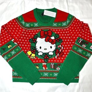 Hello Kitty | Sweaters | Sanrio Hello Kitty Womens Christmas Wreath Red ...